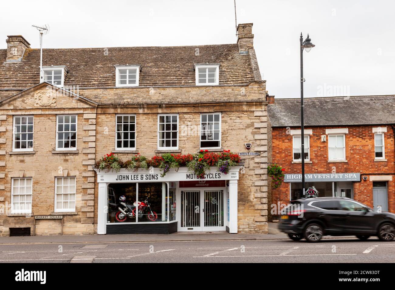 Looking towards the main steet in Higham Ferrers, Northamptonshire ...