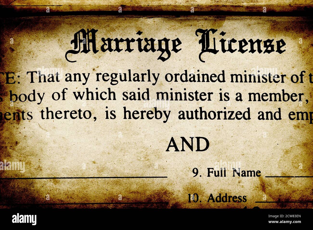 Marriage certificate form application to be married legally Stock Photo ...