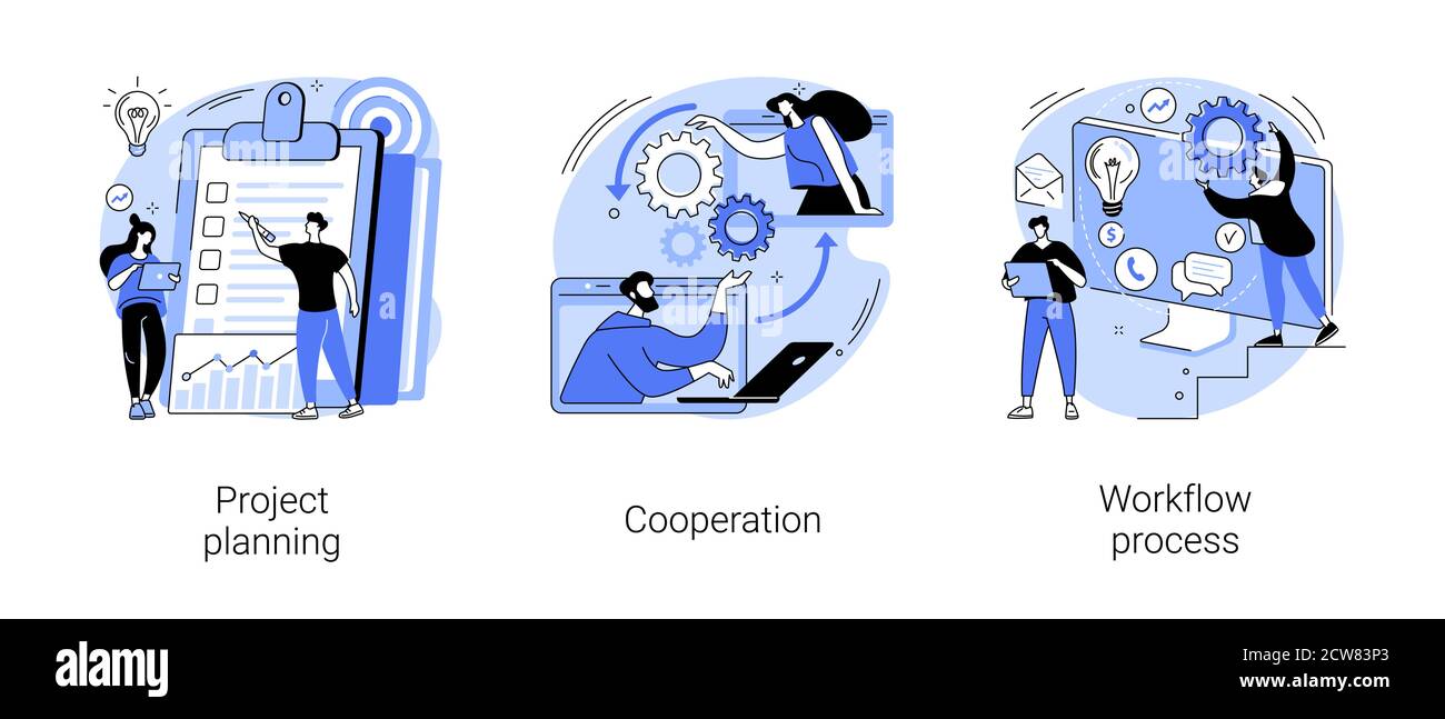 Business process abstract concept vector illustrations Stock Vector ...