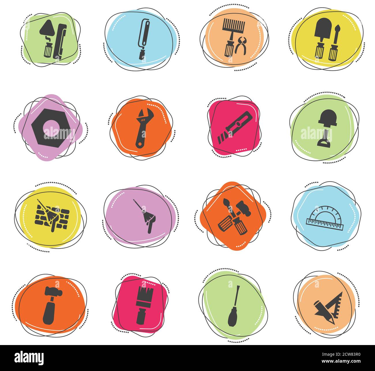 Tool set hammer wrench Stock Vector Images - Alamy