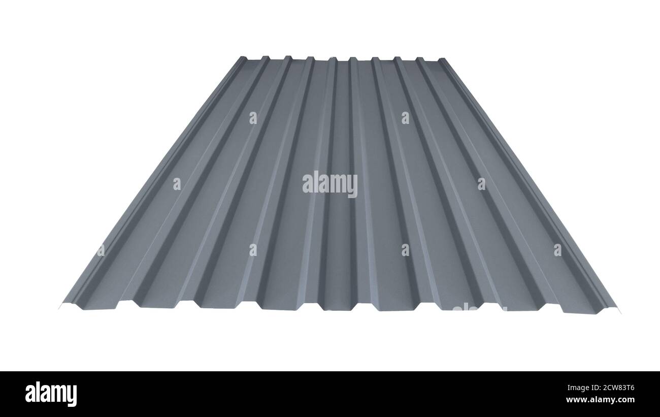 Roof wave ripple profile metal sheet colored wooden texture isolated on ...