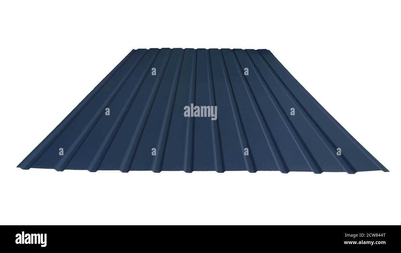 Roof wave ripple profile metal sheet colored wooden texture isolated on ...