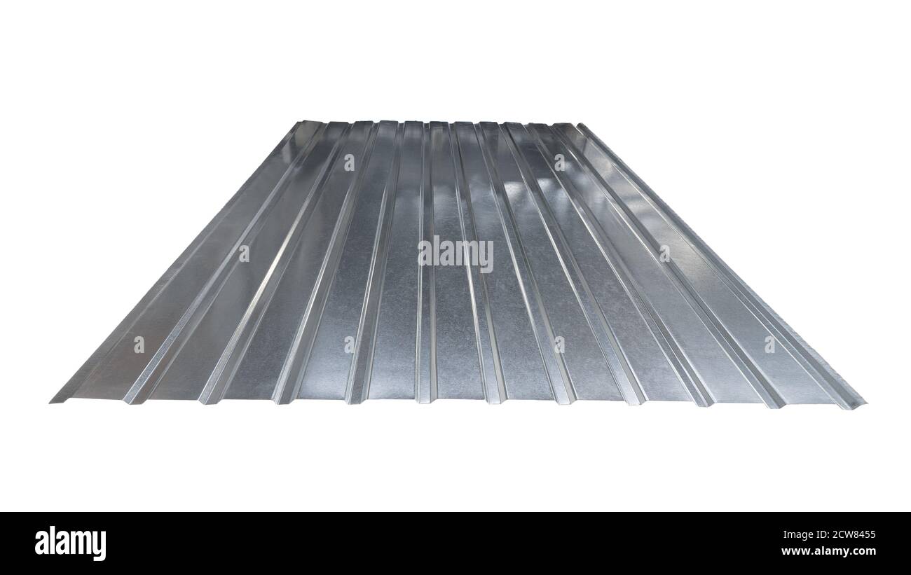 Roof wave ripple profile metal sheet colored wooden texture isolated on ...