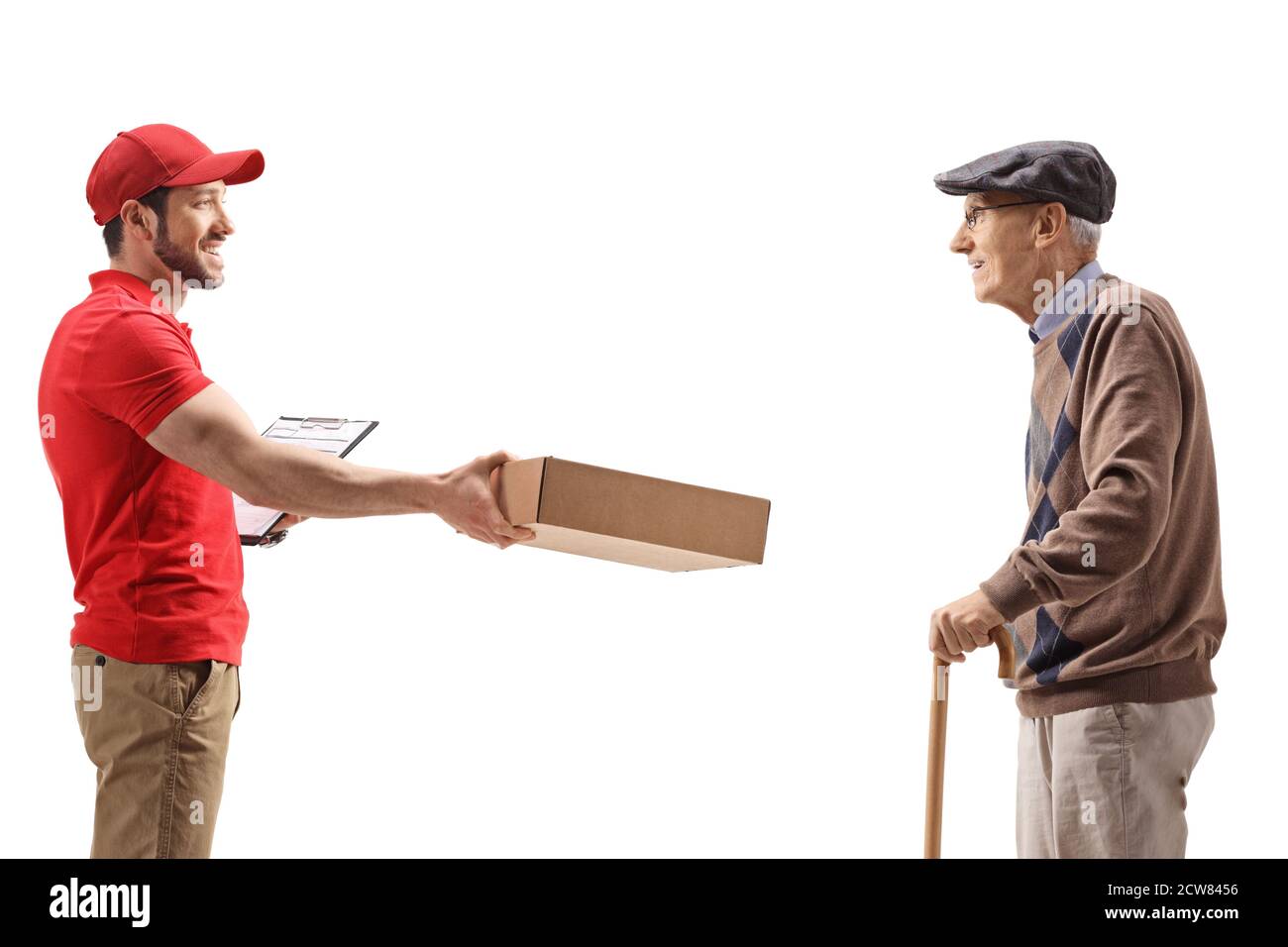 Courier with a package hi-res stock photography and images - Alamy