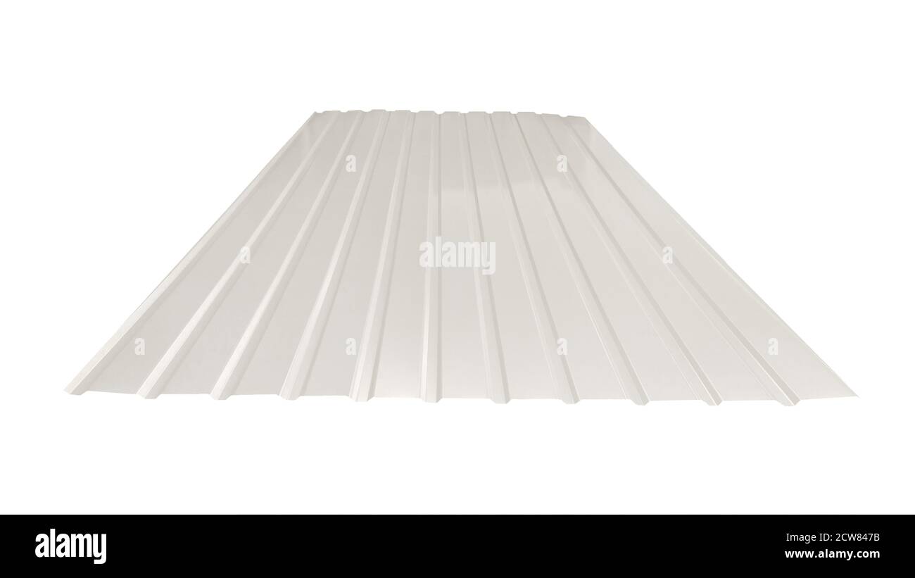 Roof wave ripple profile metal sheet colored wooden texture isolated on ...