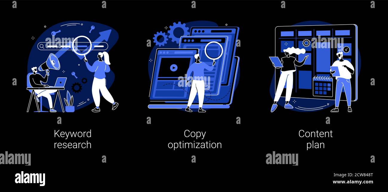 Professional SEO services abstract concept vector illustrations Stock ...