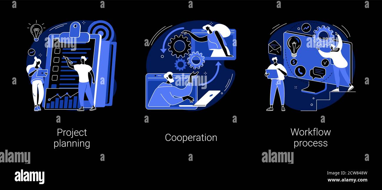 Business process abstract concept vector illustrations Stock Vector ...