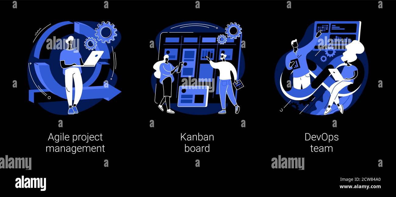 Software development company abstract concept vector illustrations ...