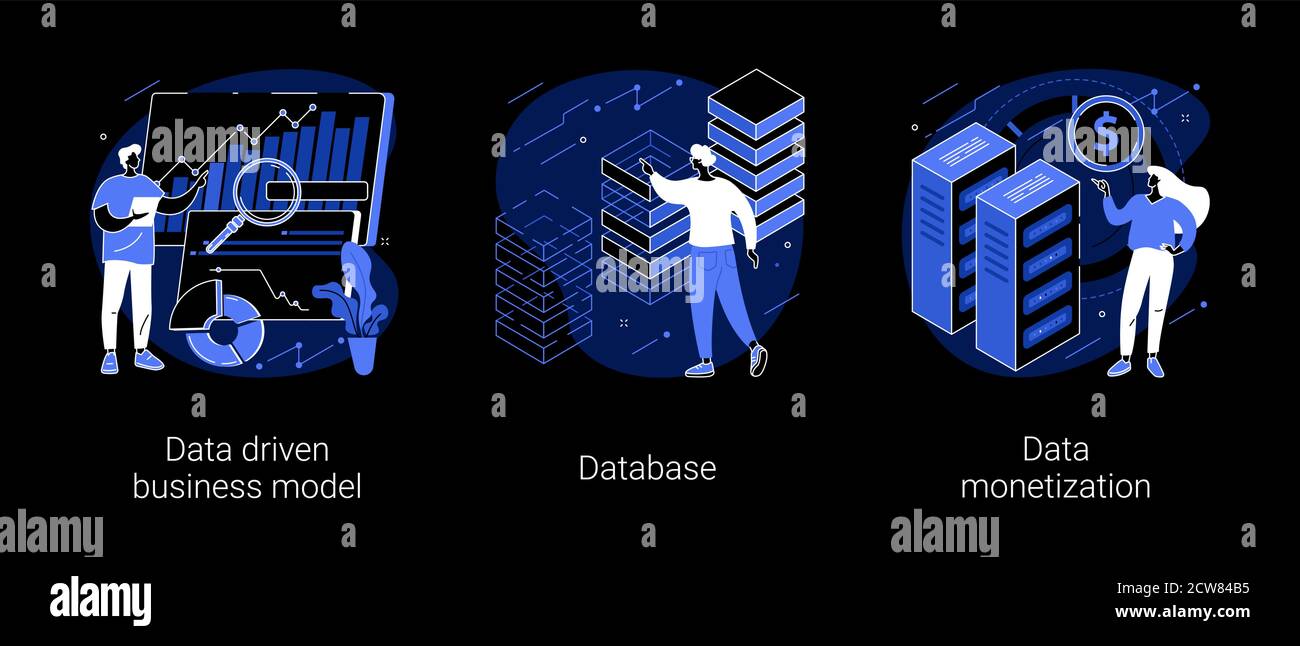 Data business strategy abstract concept vector illustrations Stock ...