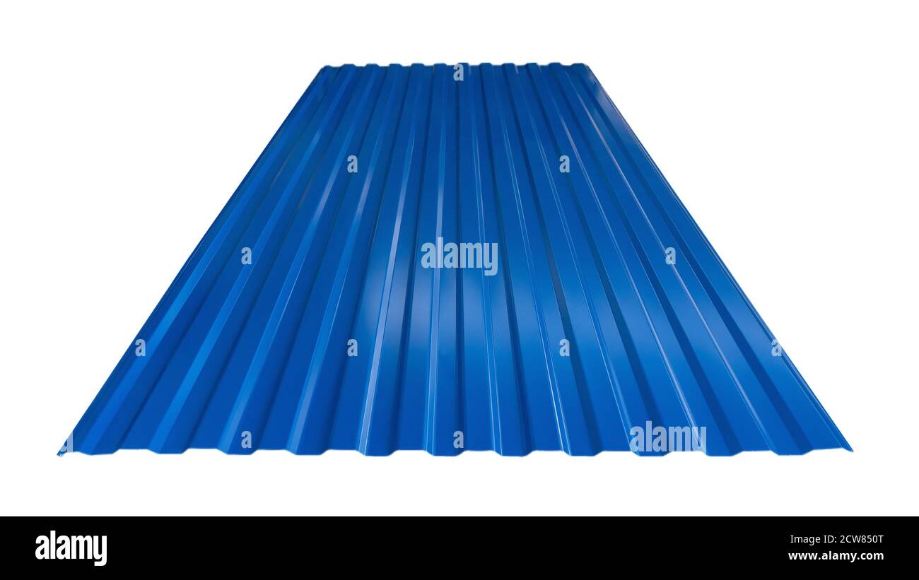 Roof wave ripple profile metal sheet colored wooden texture isolated on ...