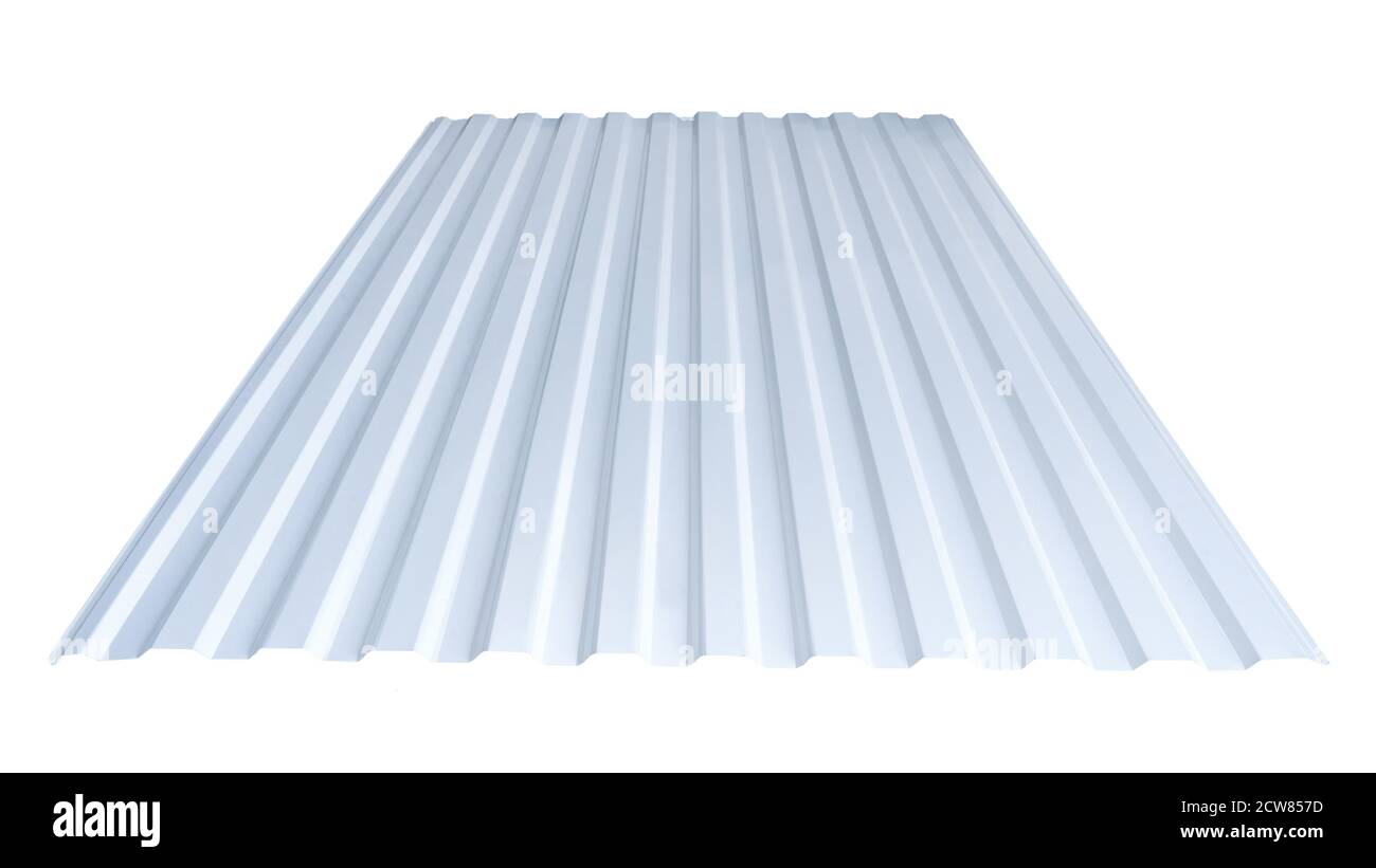 Roof wave ripple profile metal sheet colored wooden texture isolated on ...