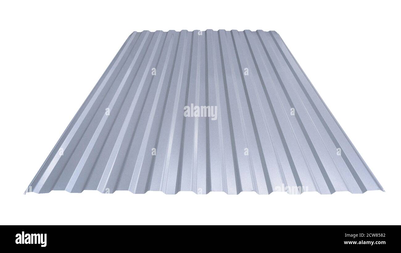 Roof wave ripple profile metal sheet colored wooden texture isolated on ...