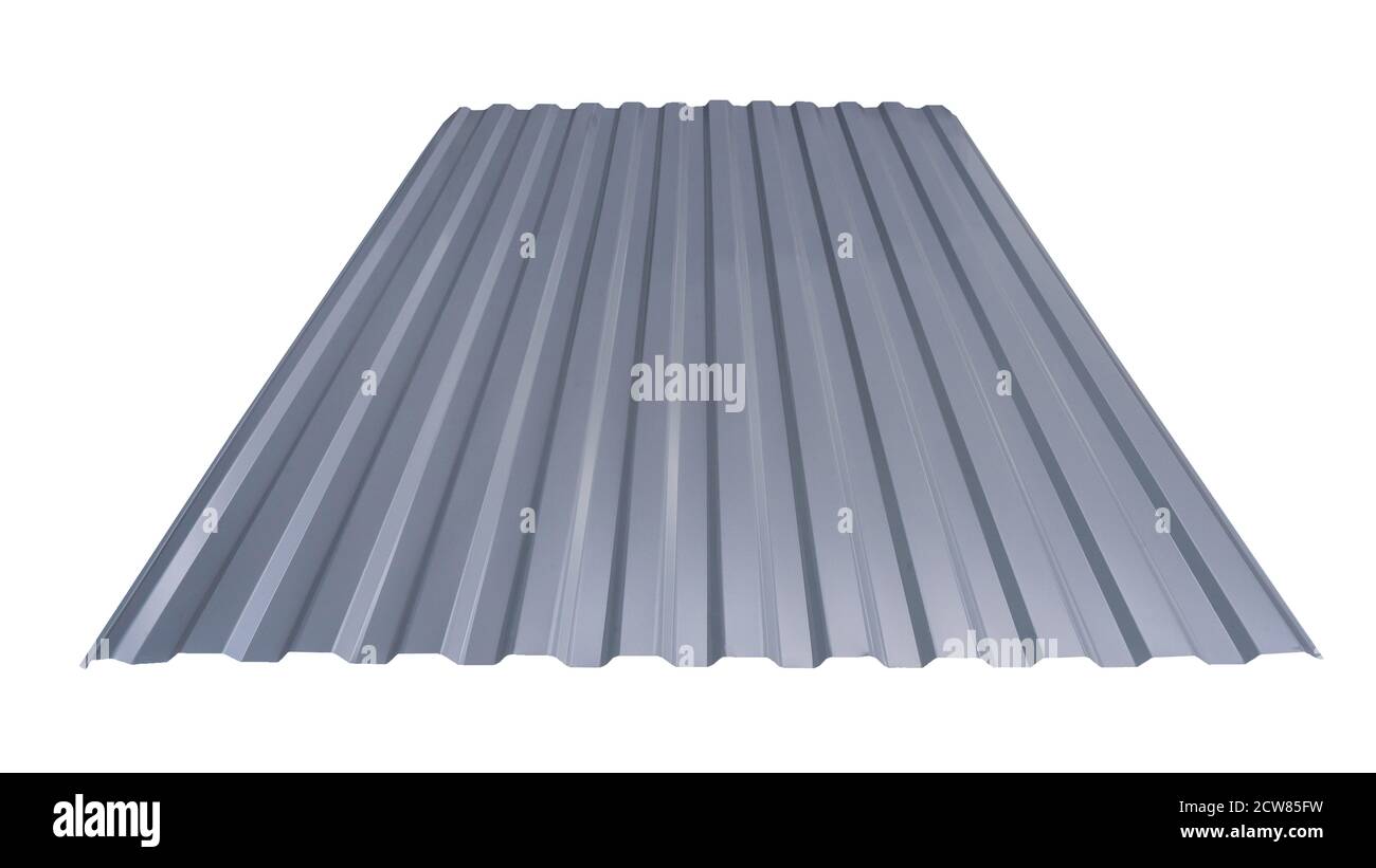 Roof wave ripple profile metal sheet colored wooden texture isolated on ...