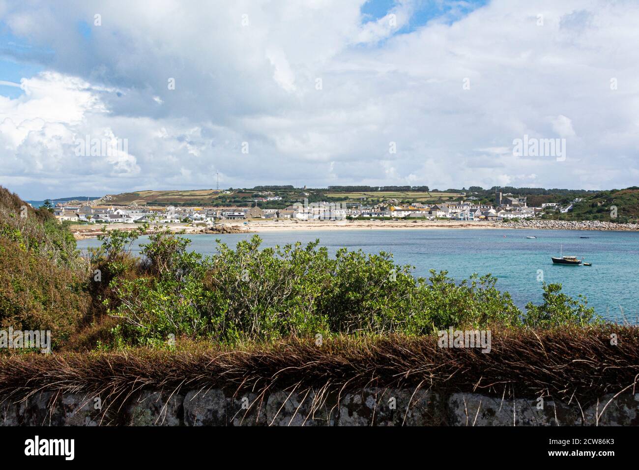 Porthcressa Beach seen from the Garrison, St Mary's, Isles of Scilly ...