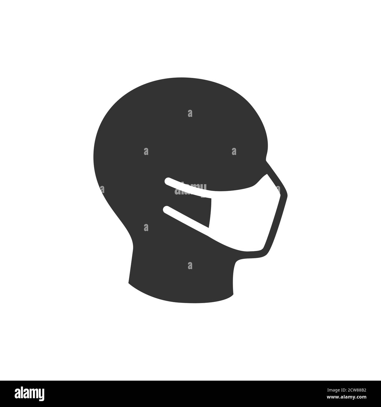 Human face with surgical or medical mask. Face mask black vector icon ...