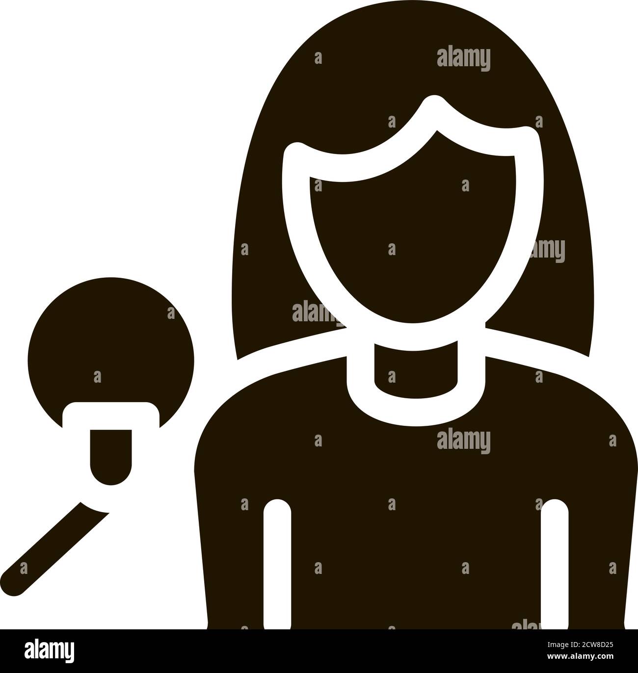 Woman With Microphone Icon Illustration Stock Vector Image & Art - Alamy