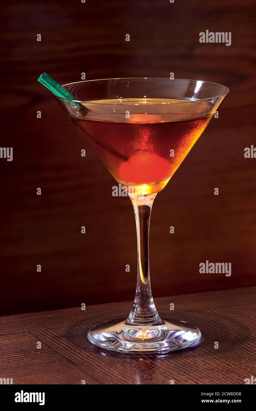 Manhattan, classic american drink Stock Photo - Alamy