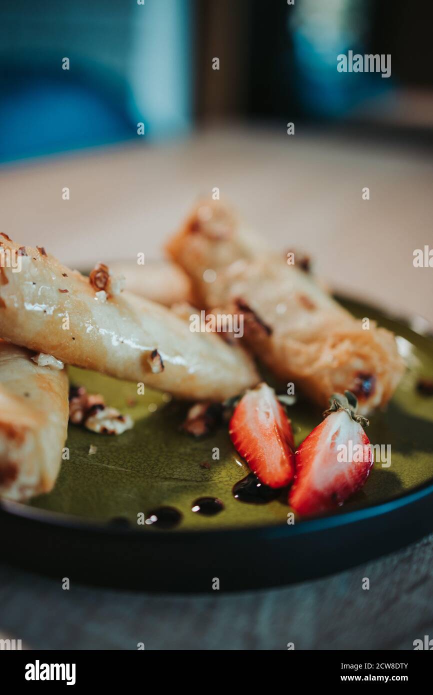 Closeup of a tasty looking dessert in a plate Stock Photo - Alamy
