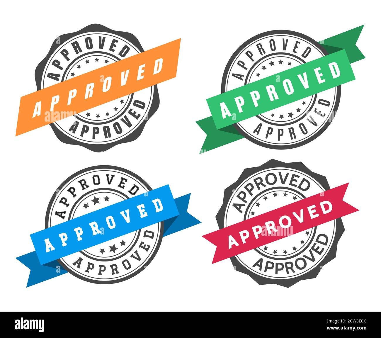 Stamp to approve with ribbon Stock Vector Image & Art - Alamy