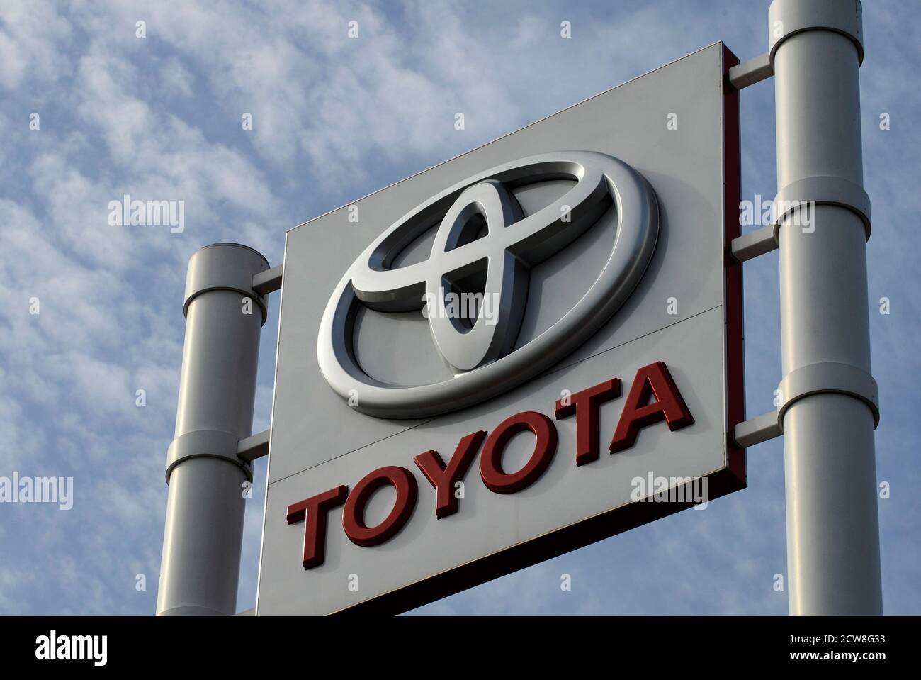 Toyota motor corporation logo seen on one of their car dealerships ...
