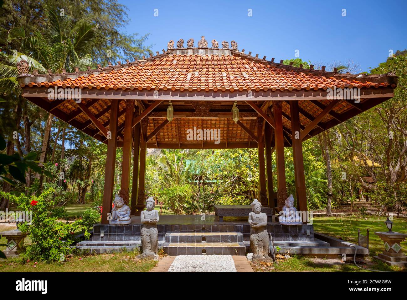 Asian Gazebo Roof Designs Asian Style Wooden Gazebo Stock Photo