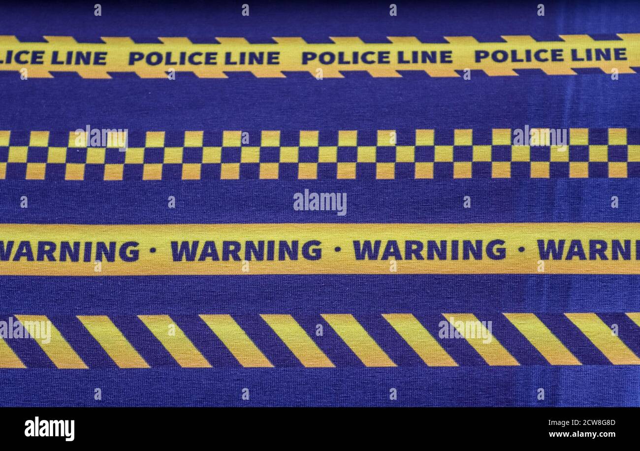 Illustration of yellow and blue warning tape as a background Stock ...