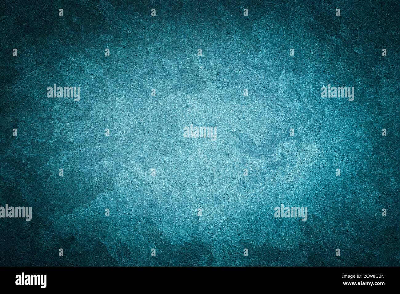 Cyan decorative plaster texture with vignette. Abstract grunge ...