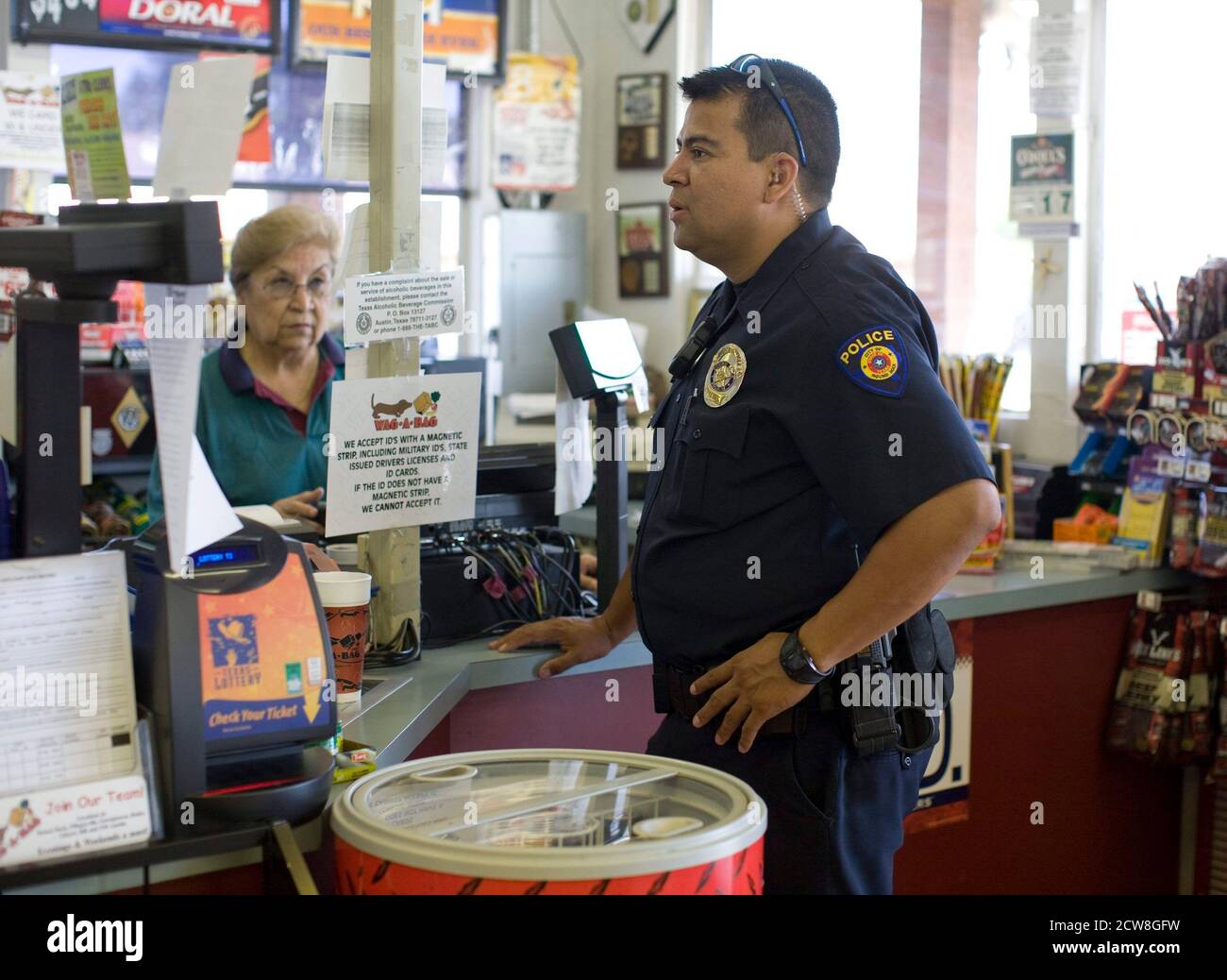 Round Rock, Texas: July 20, 2008: Routine police work during the ...