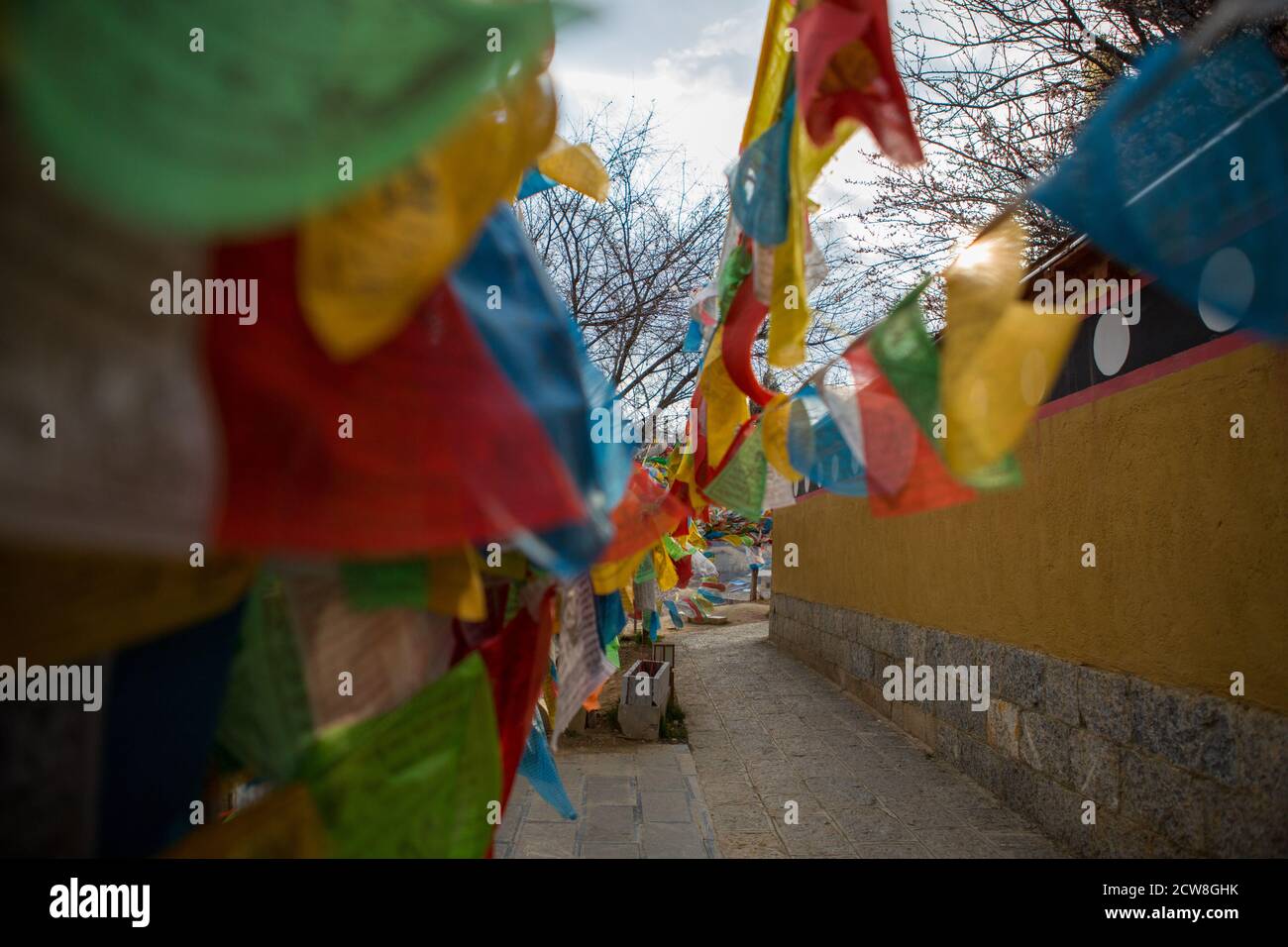 Prayer flags blow in Shangri-La, China Stock Photo - Alamy