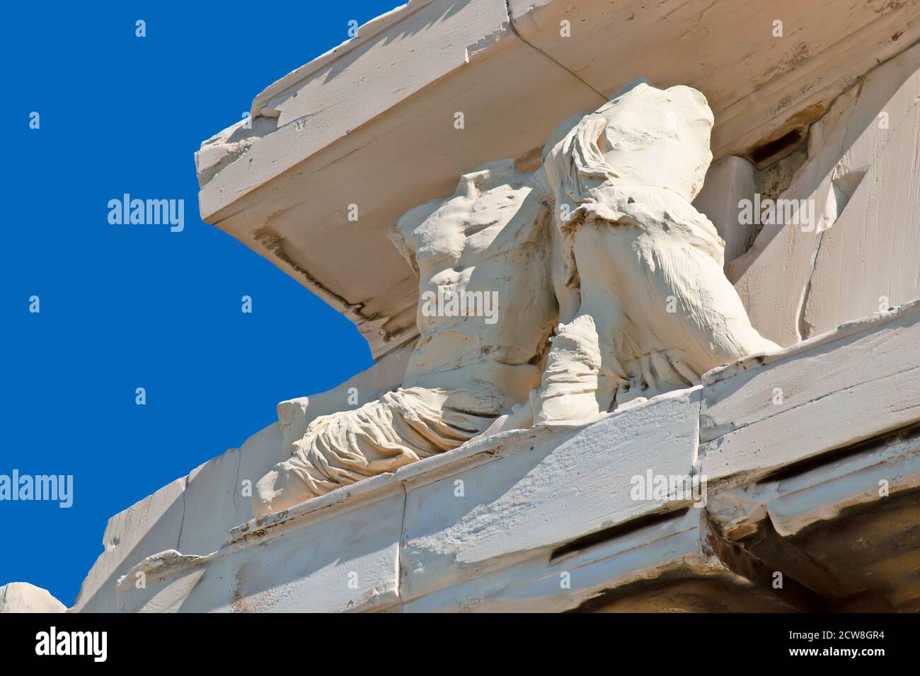 Statues on the top of Parthenon temple, Athens, Greece Stock Photo - Alamy