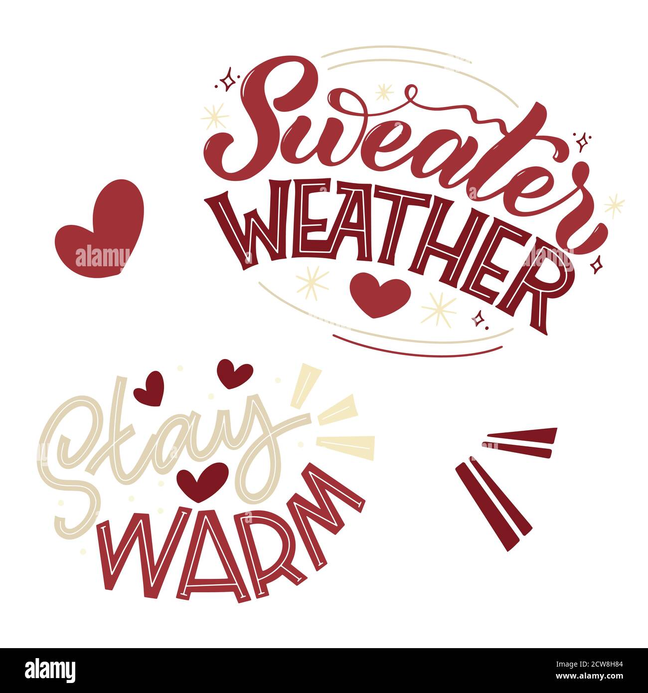 Handwritten winter lettering set. Winter and New Year card design ...