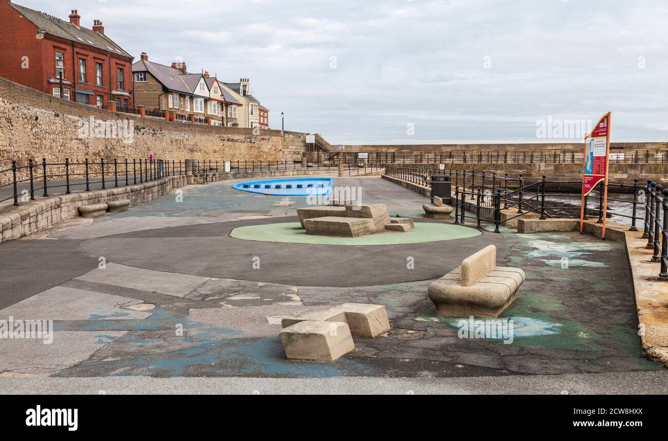 The Paddling Pool at Hartlepool Headland Block Sands,England,UK Stock ...