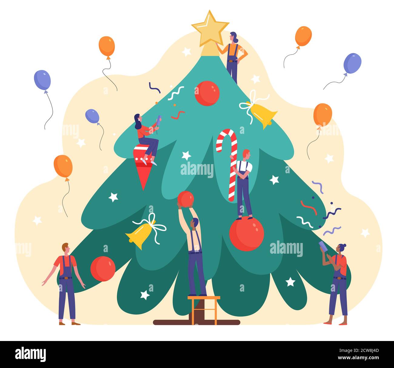 Flat christmas balls vector Stock Vector Images - Alamy