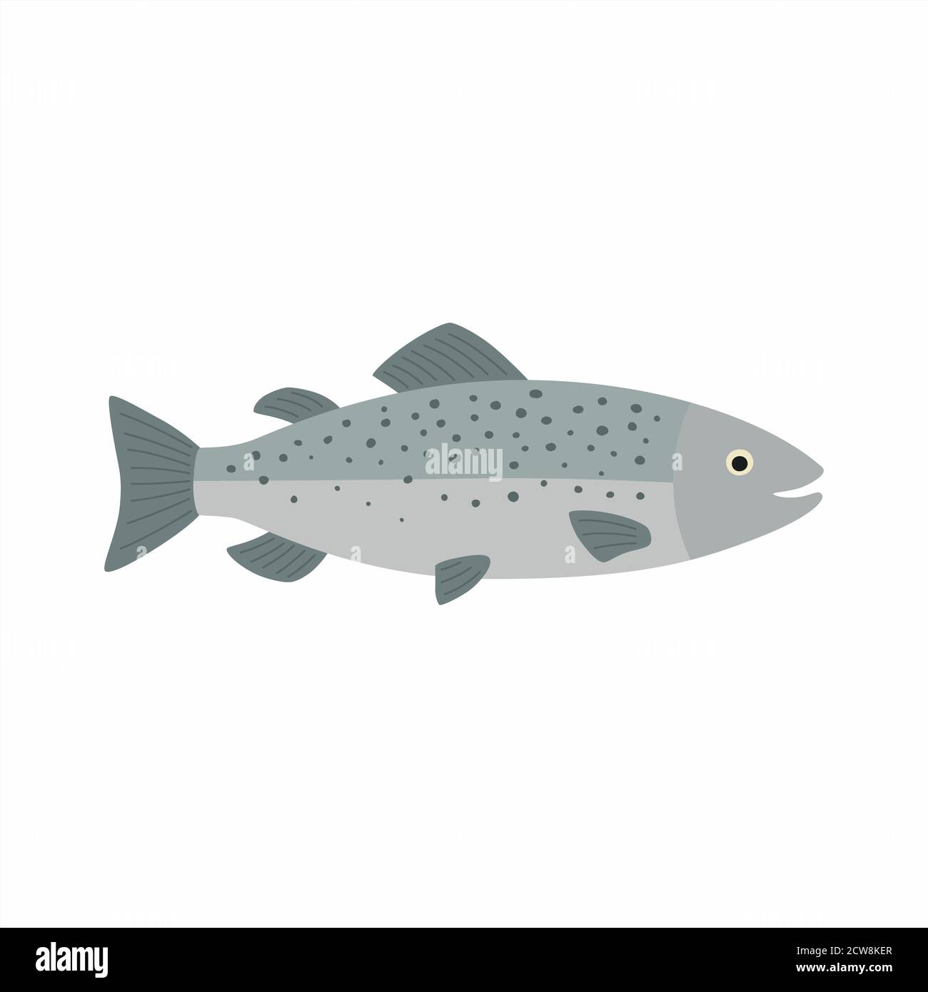 Salmon fish. Vector illustration isolated on white background Stock ...