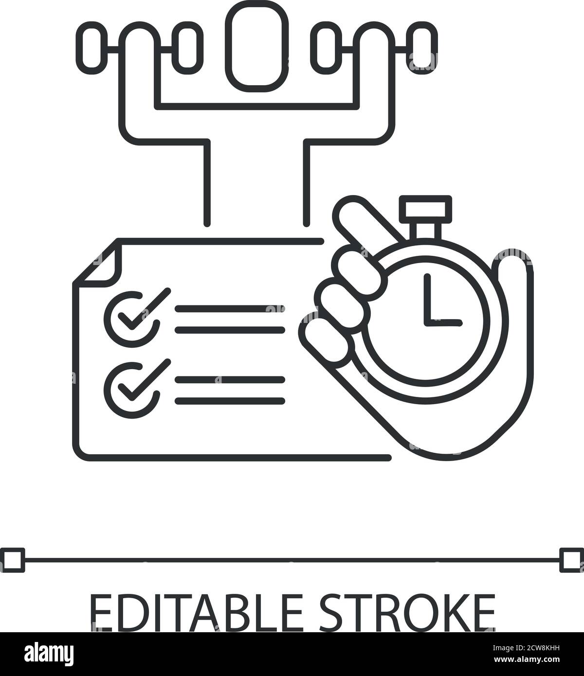 Physical abilities test pixel perfect linear icon Stock Vector Image ...