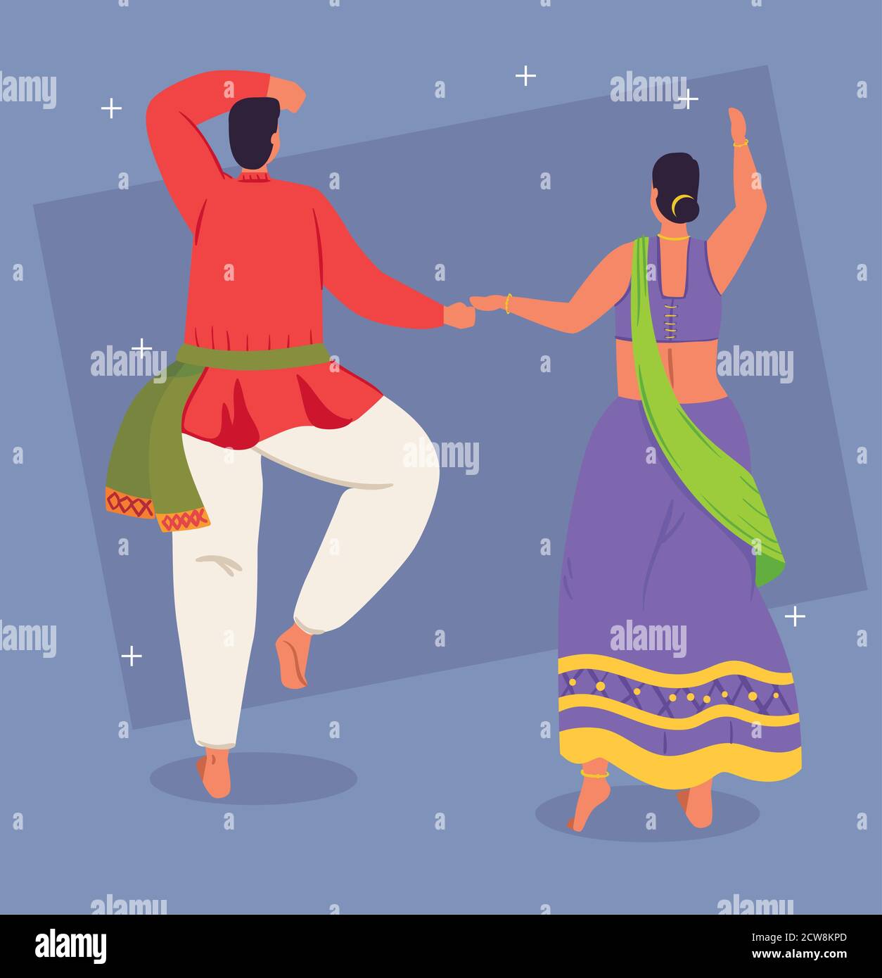 Indian couple back Stock Vector Images - Alamy