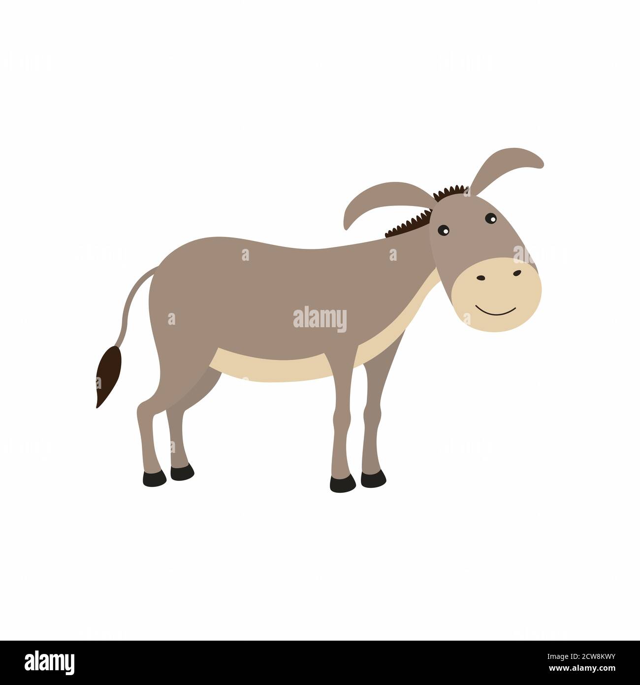 Cartoon happy donkey isolated on white background Stock Vector Image ...