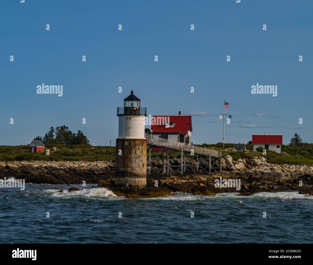 Ram Island Lighthouse in the Boothbay, Maine region Stock Photo - Alamy
