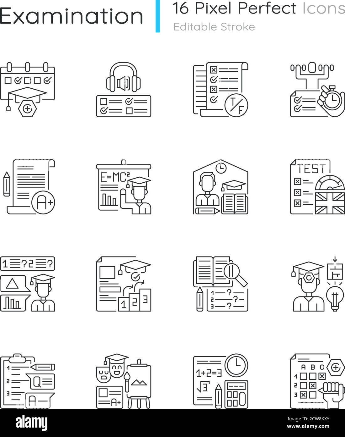 Examination tests pixel perfect linear icons set Stock Vector Image ... Examination tests pixel perfect linear icons set Stock Vector Image ...