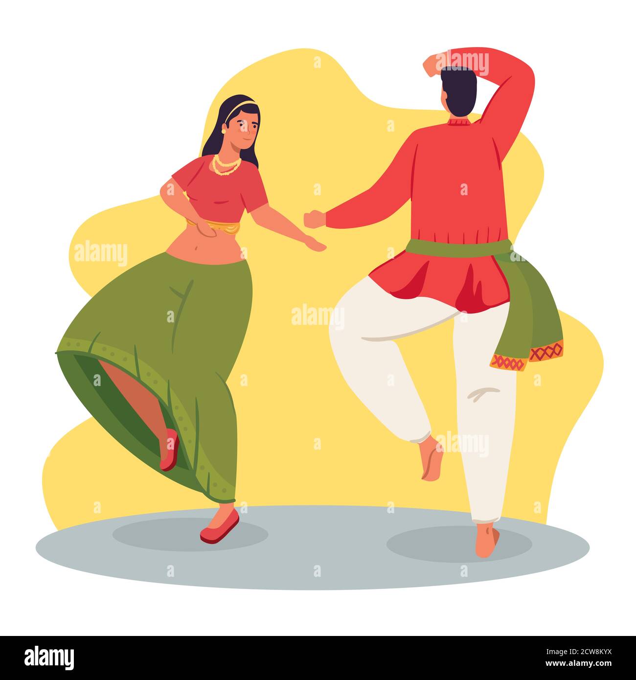 Indian woman dancing cartoon design hi-res stock photography and images ...