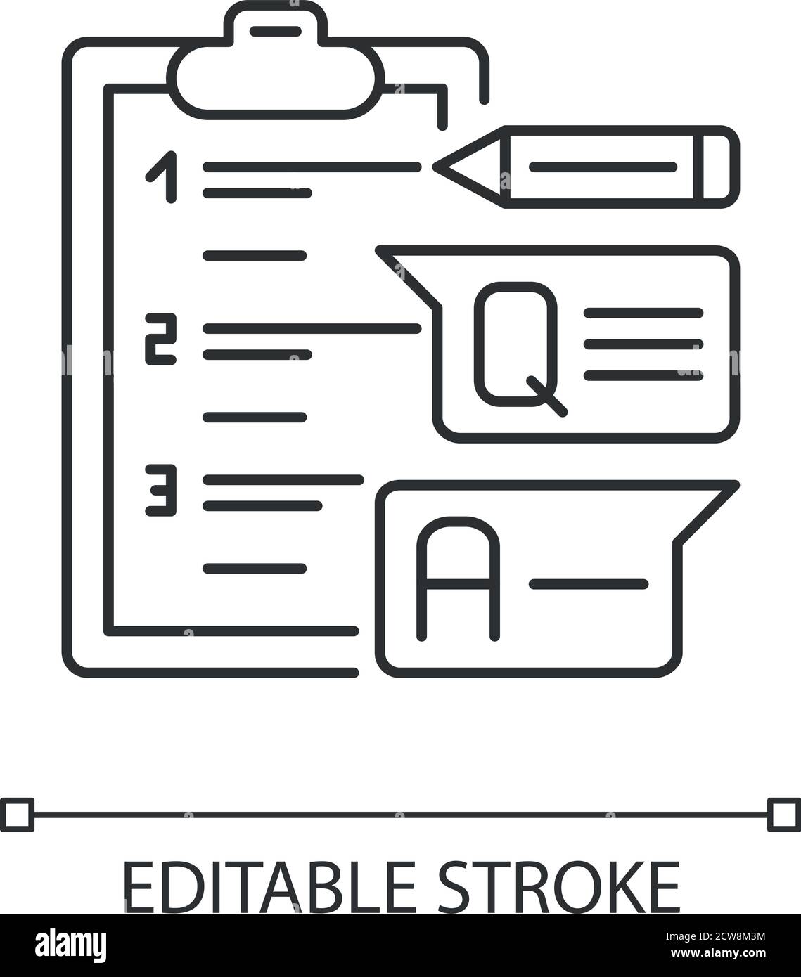 Short answer test pixel perfect linear icon Stock Vector Image & Art ...