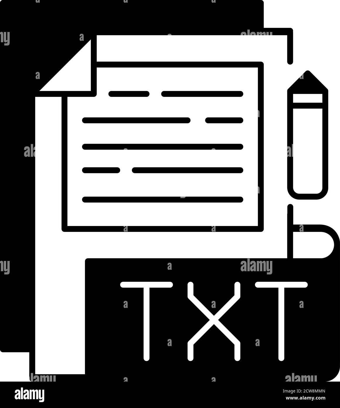 TXT file black linear icon Stock Vector Image & Art - Alamy