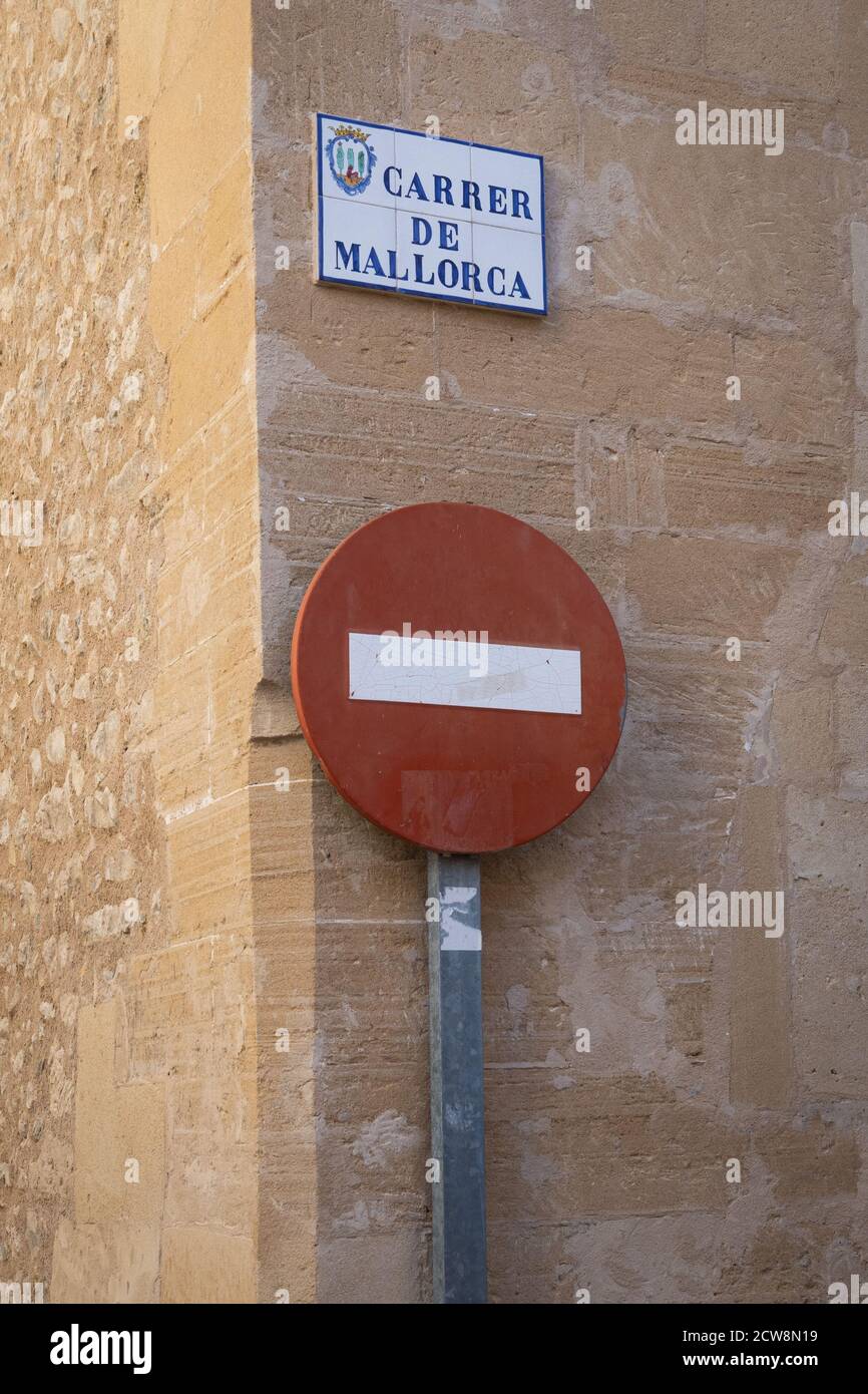 Stop sign in mallorca on the mallorca road Stock Photo - Alamy