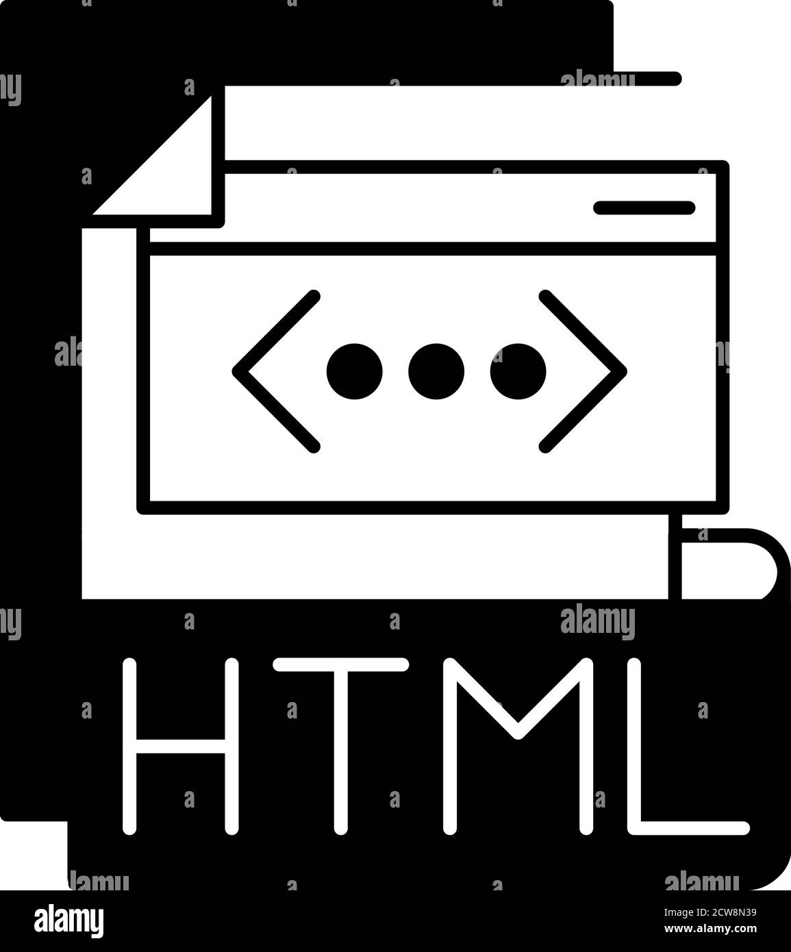 Html script icon black hi-res stock photography and images - Alamy