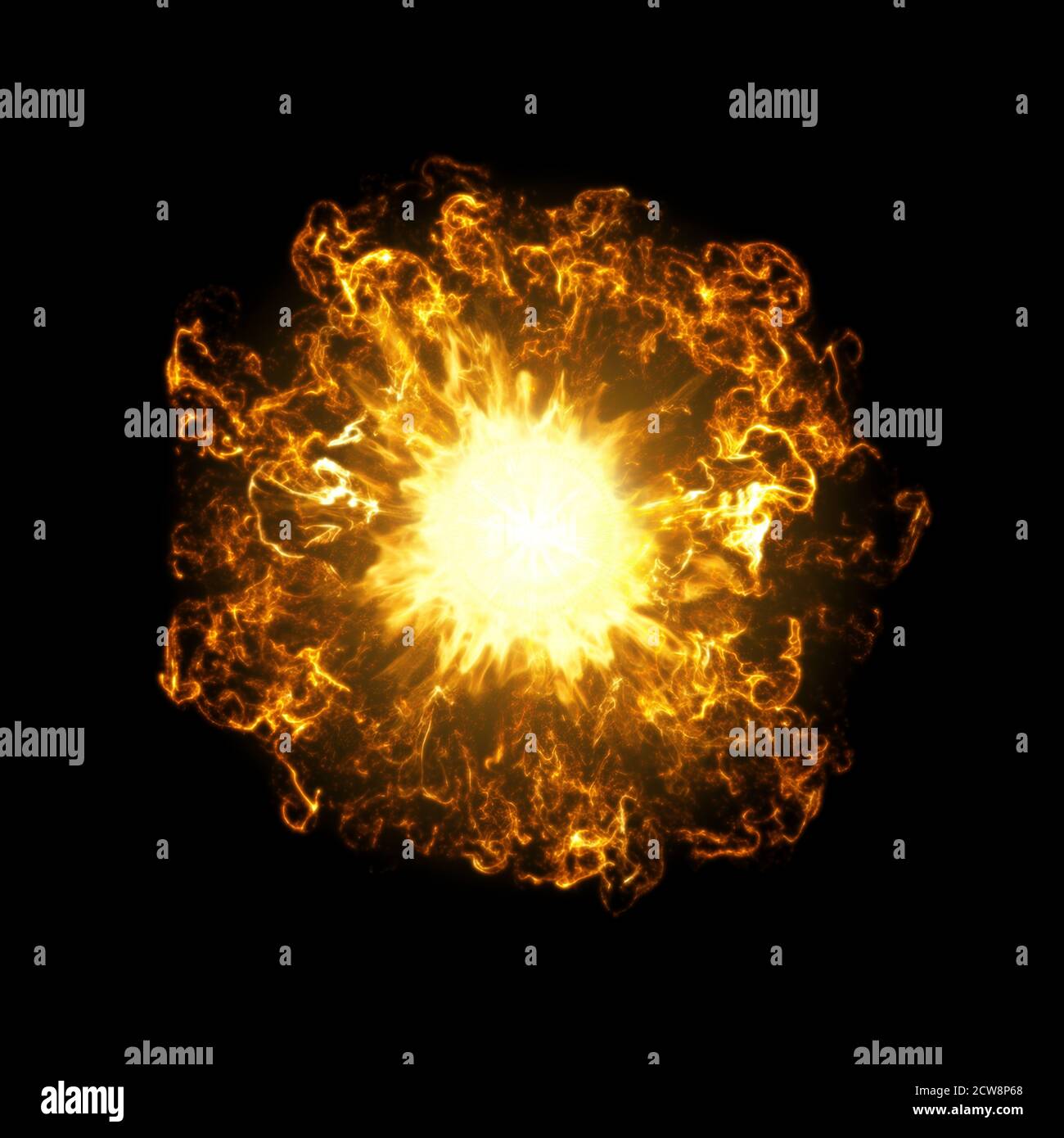 Inferno Fireball. Abstract Burning Sphere With Glowing Flames Stock ...