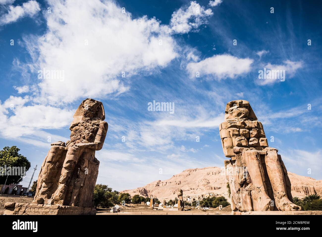 The Colossi of Memnon are two giant stone statues of Pharaoh Amenhotep ...