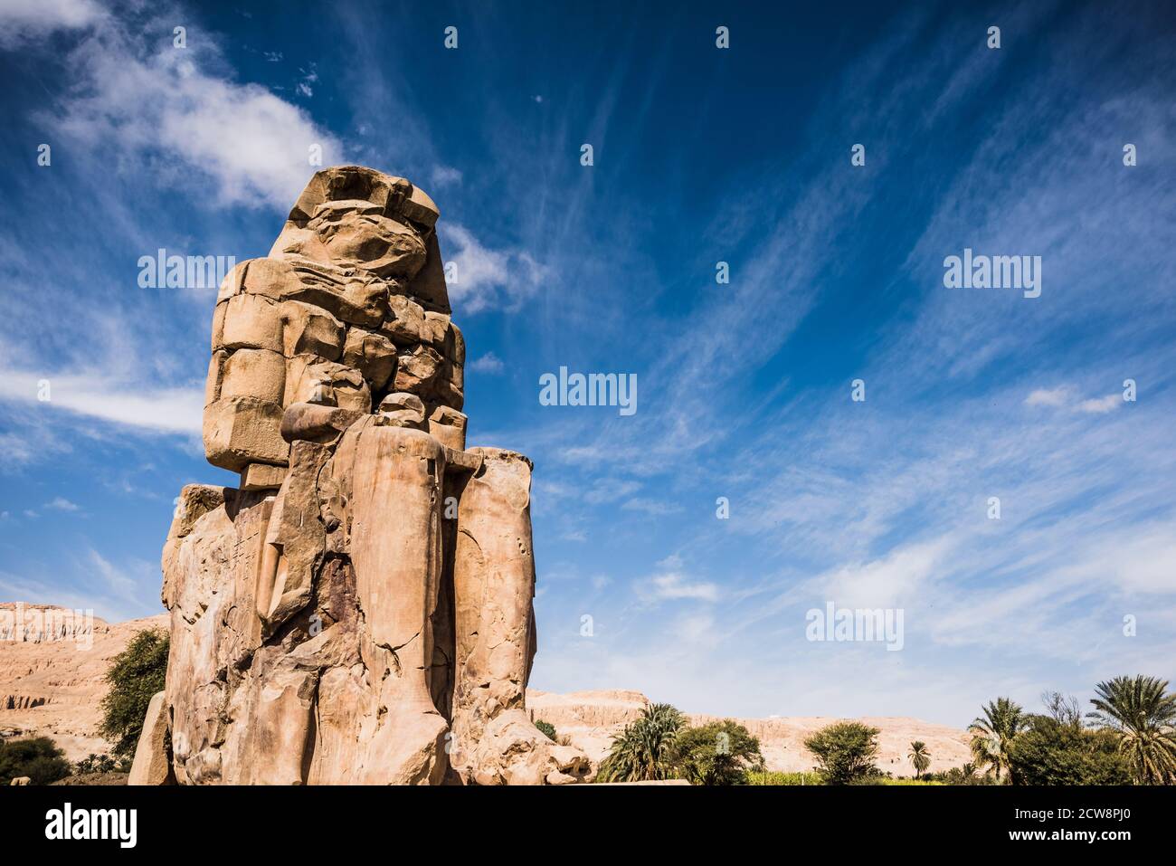 The Colossi of Memnon are two giant stone statues of Pharaoh Amenhotep ...