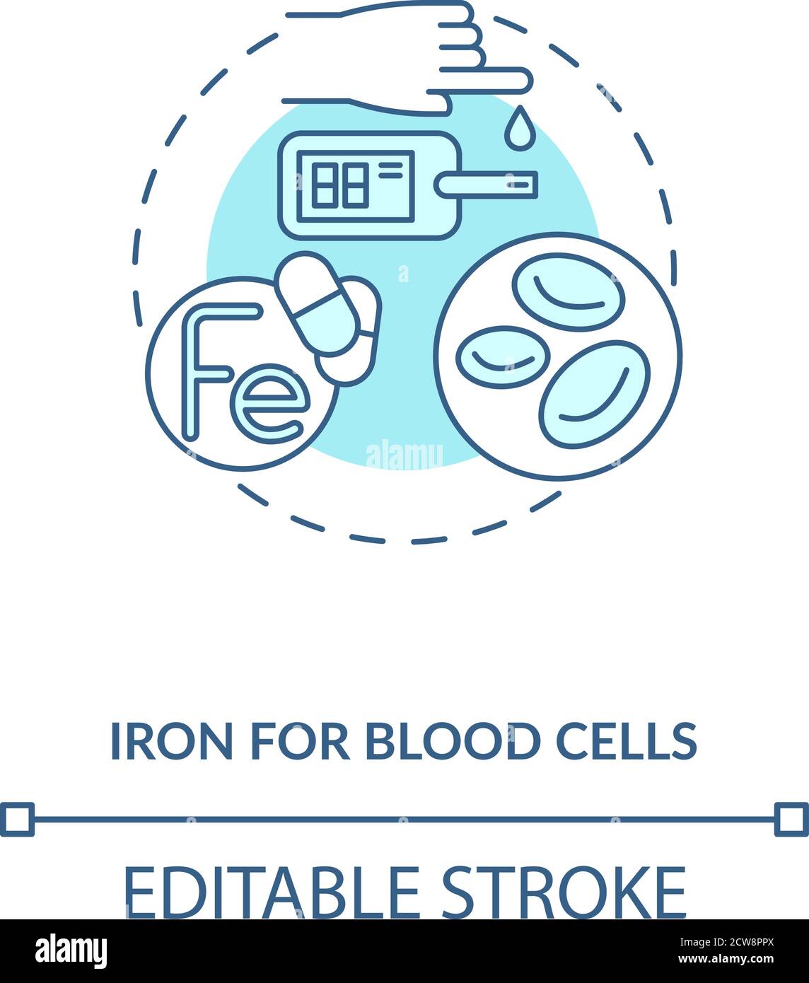 Iron for blood cells concept icon Stock Vector Image & Art - Alamy