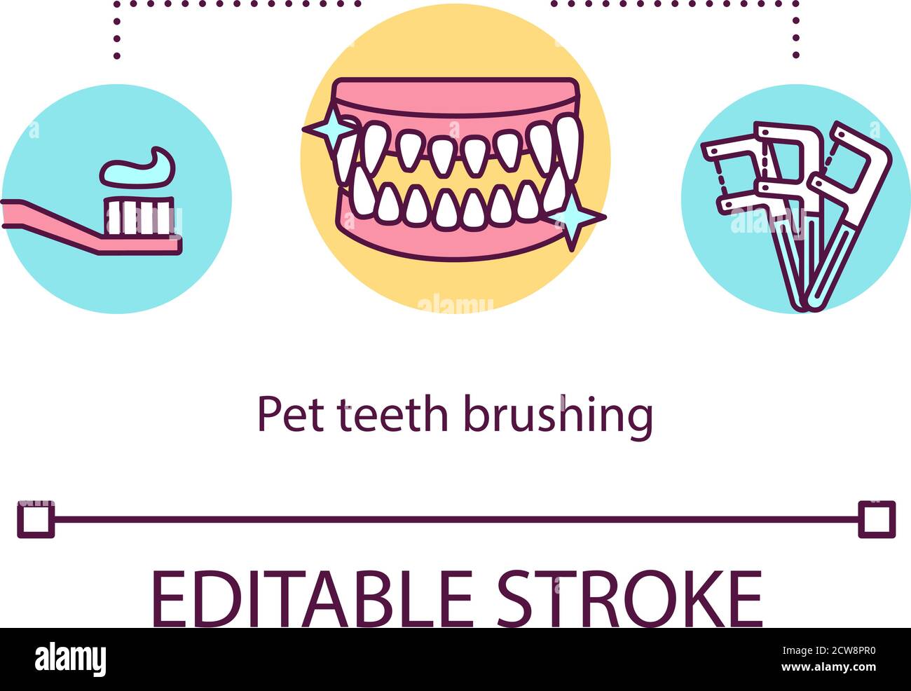 Pet teeth brushing concept icon Stock Vector Image & Art - Alamy