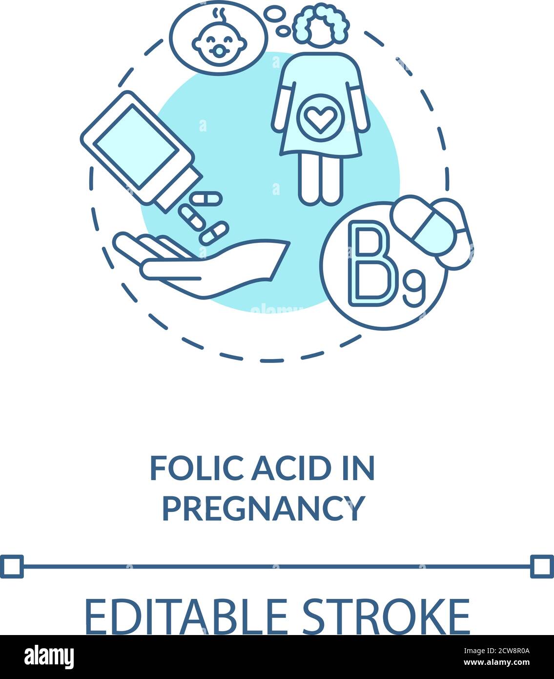 Folic acid in pregnancy concept icon Stock Vector Image & Art - Alamy